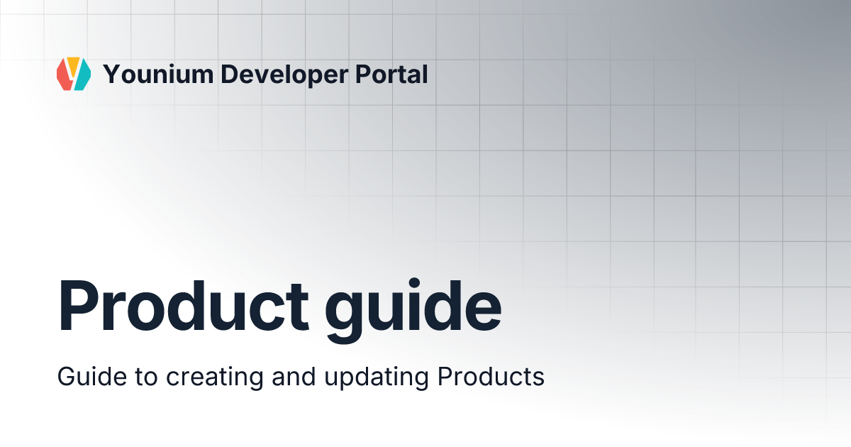 Product guide | Younium Developer Portal